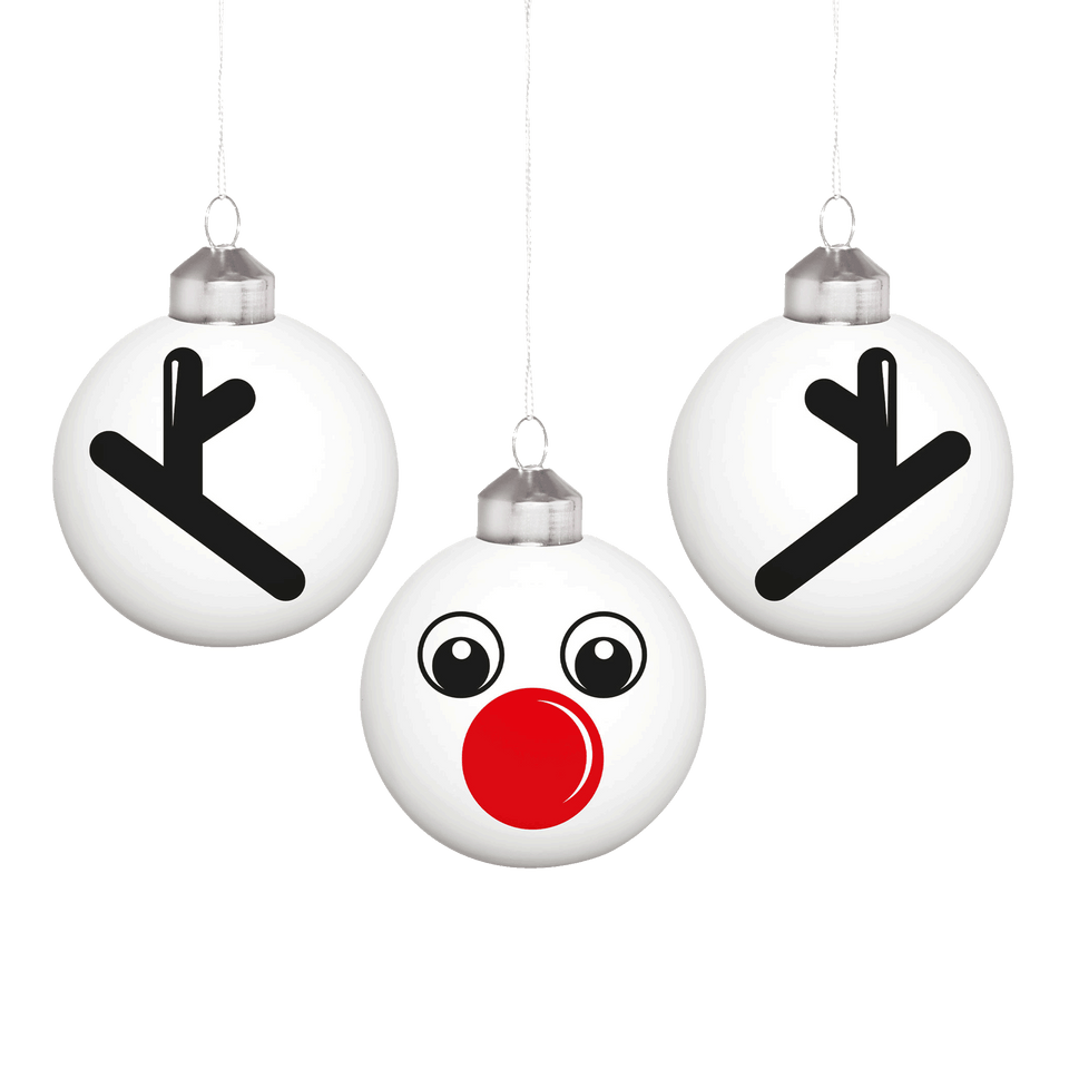 Rudolph Christmas Bauble Set 3pcs. – Donkey Products